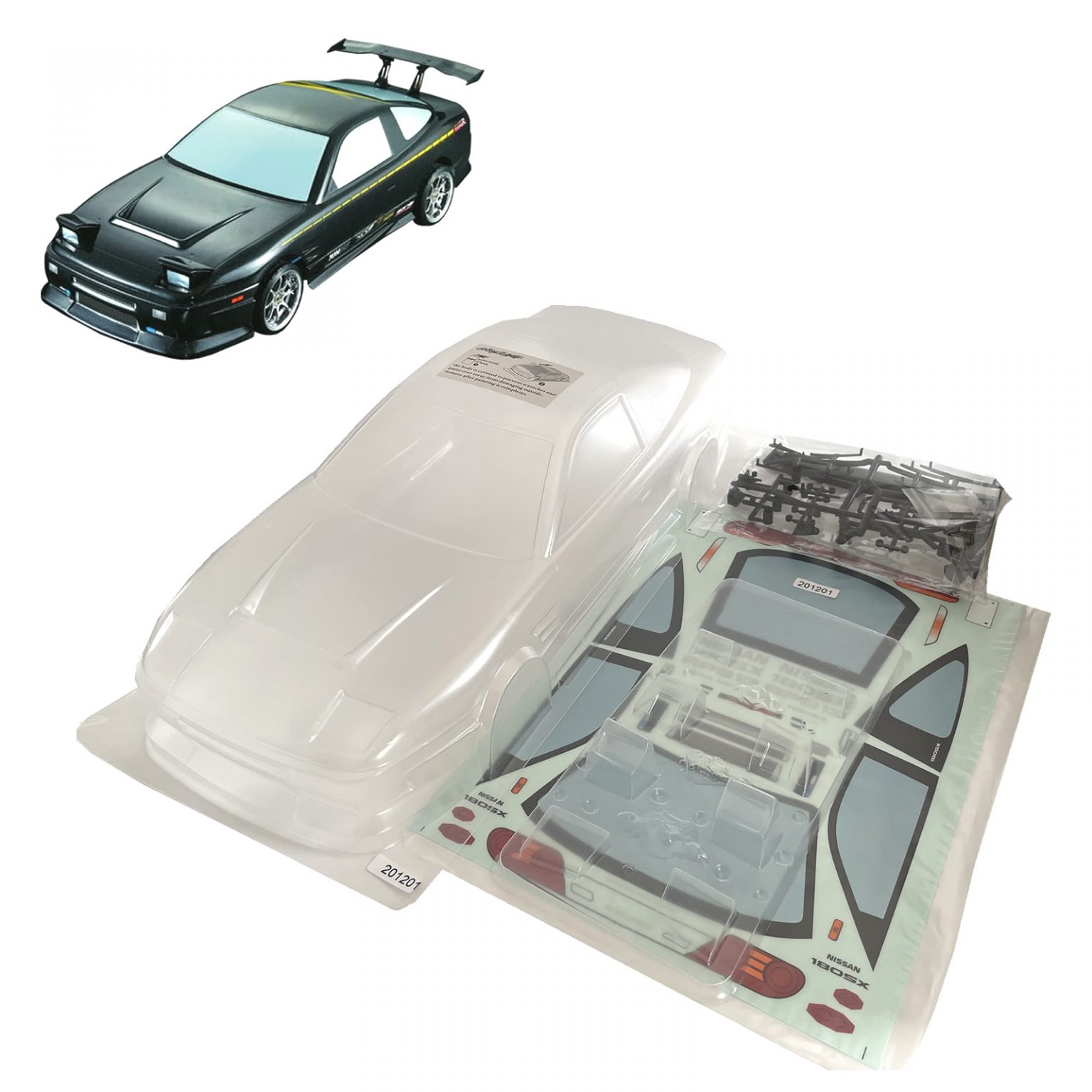 1/10 180SX 195mm RC Racing Car Transparent Clear Strong Body Shell ...