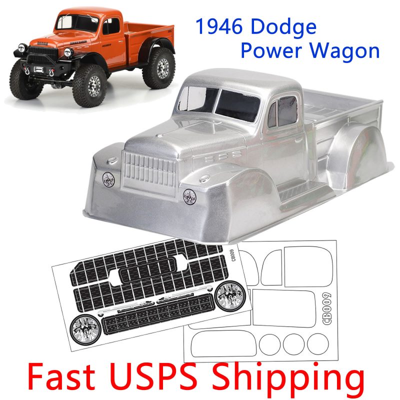 1/10 RC Crawler Power Wagon Clear Transparent Body Shell Wheelbase ...